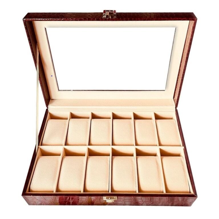 Organizador Porta Reloj Estilo Piel De Cocodrilo Caja 12 Relojes V ...